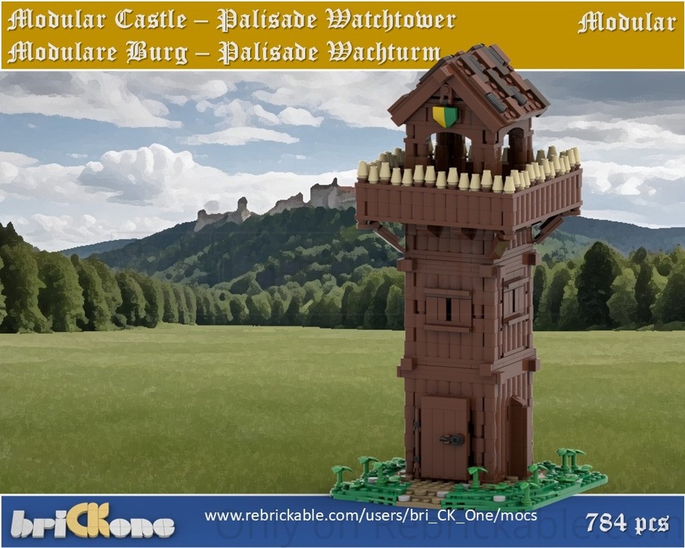 LEGO MOC-225471 Modular Caste Palisade Watchtower - Palisaden Wachturm ...