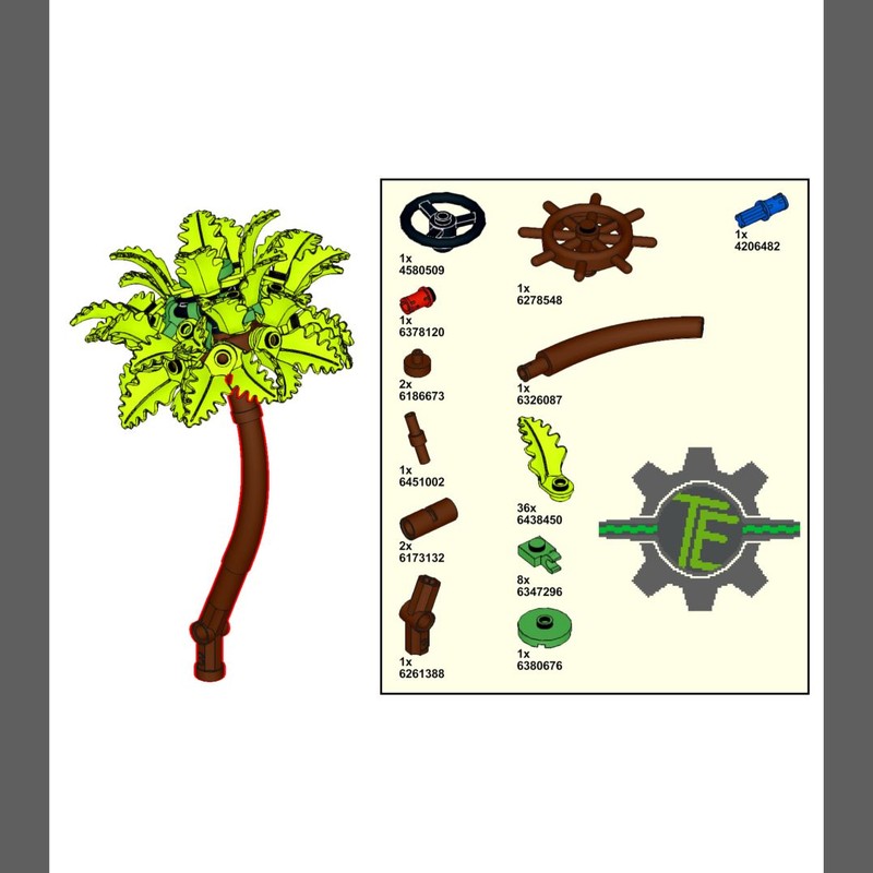 LEGO MOC Bushy Palm Tree by Terra_Ender | Rebrickable - Build with LEGO