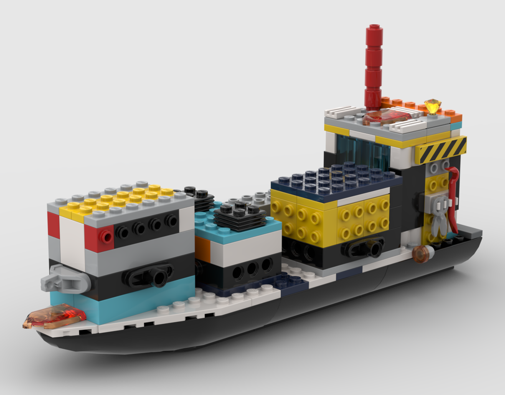 Lego Moc Container Transporter Ship By Terabite Rebrickable Build With Lego