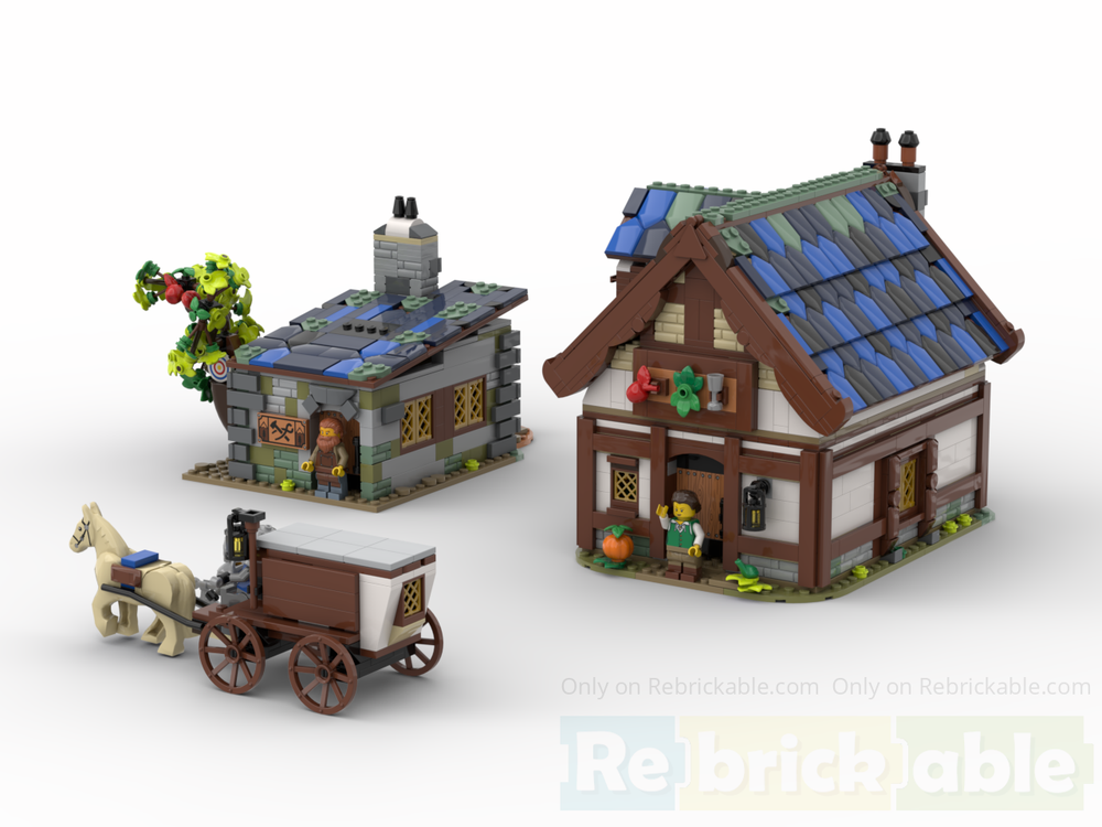 LEGO MOC Medieval Inn, Blacksmith and Carriage by Somehow Bricks ...