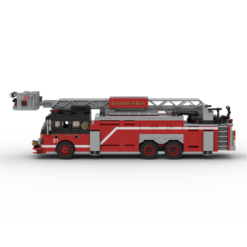 LEGO MOC Tower-Ladder Fire Truck (Chicago Fire Dept.) by Gamma Bricks ...