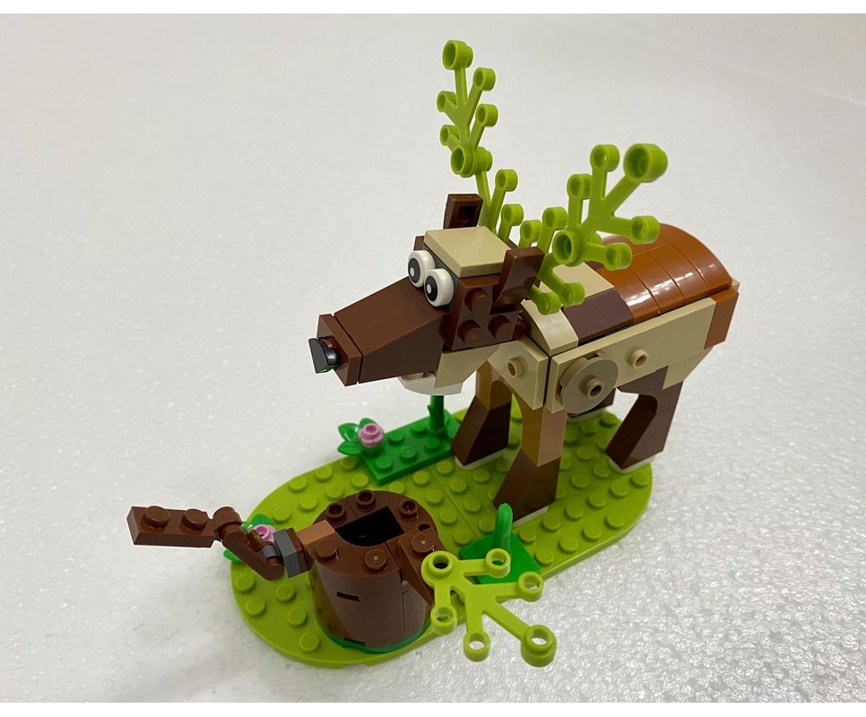 LEGO MOC Deer with Tree Stump by Mr.Bignose | Rebrickable - Build with LEGO
