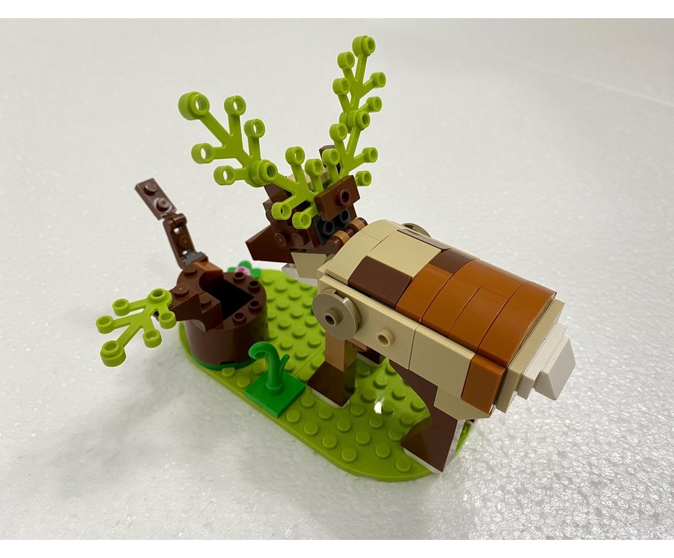 LEGO MOC Deer with Tree Stump by Mr.Bignose | Rebrickable - Build with LEGO