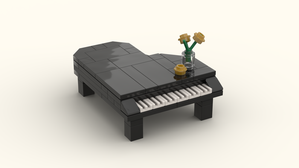 LEGO MOC Golden chrysanthemum In a half-liter bottle standing on the ...