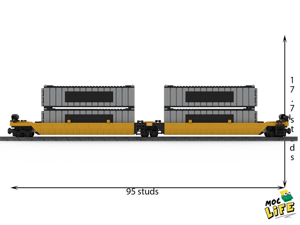 LEGO MOC Double-Stack Rail Transport Wagon by MocLife | Rebrickable ...