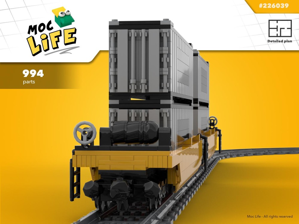 LEGO MOC Double-Stack Rail Transport Wagon by MocLife | Rebrickable ...