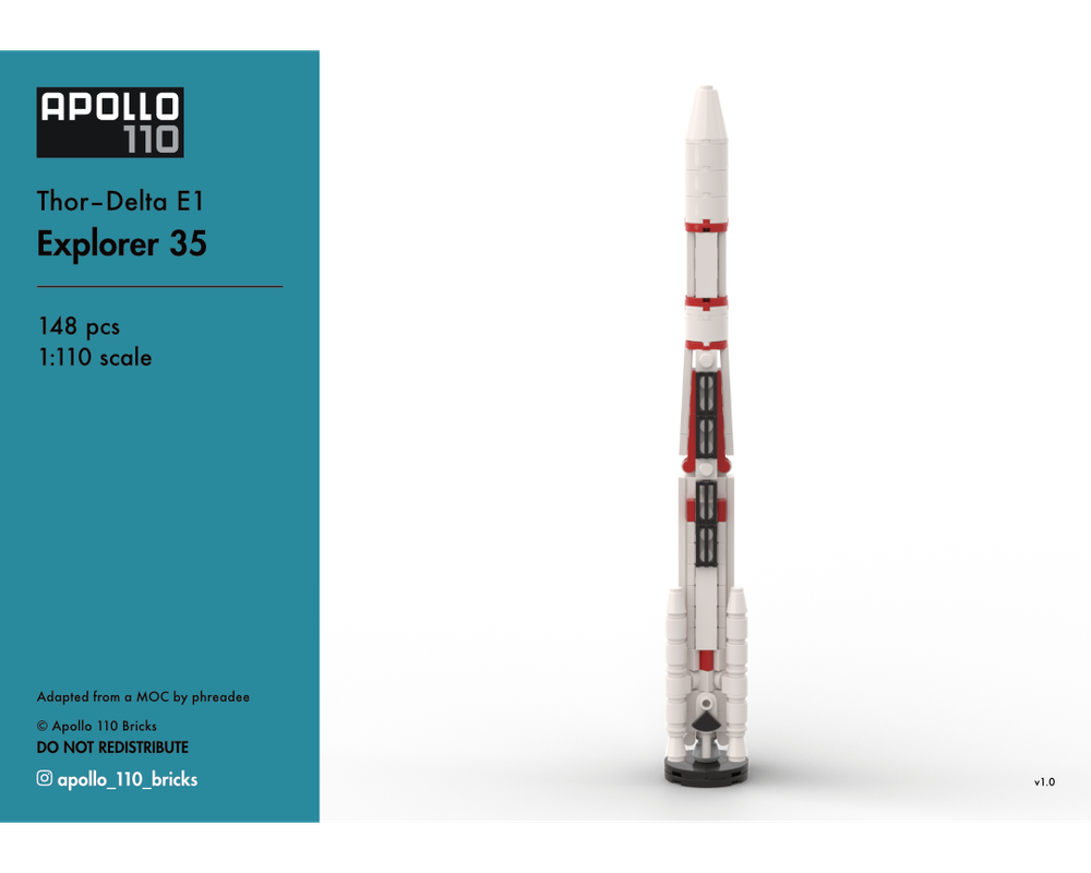 LEGO MOC Thor–Delta E1 – Explorer 35 [1:110 scale] by Apollo_110_Bricks | Rebrickable - Build ...