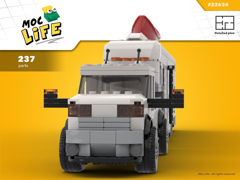 LEGO MOC Ram 1500 long bed quad cab with camping fifth wheels by ...