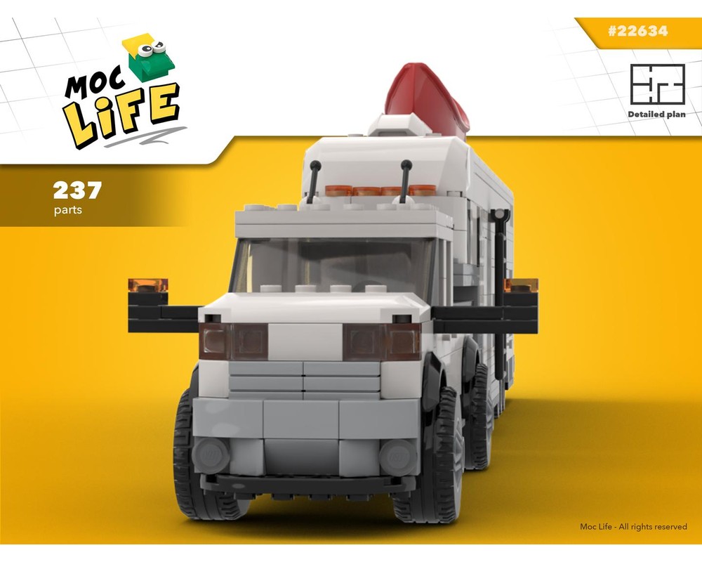 LEGO MOC Ram 1500 long bed quad cab fifth gen with camping fifth wheels ...