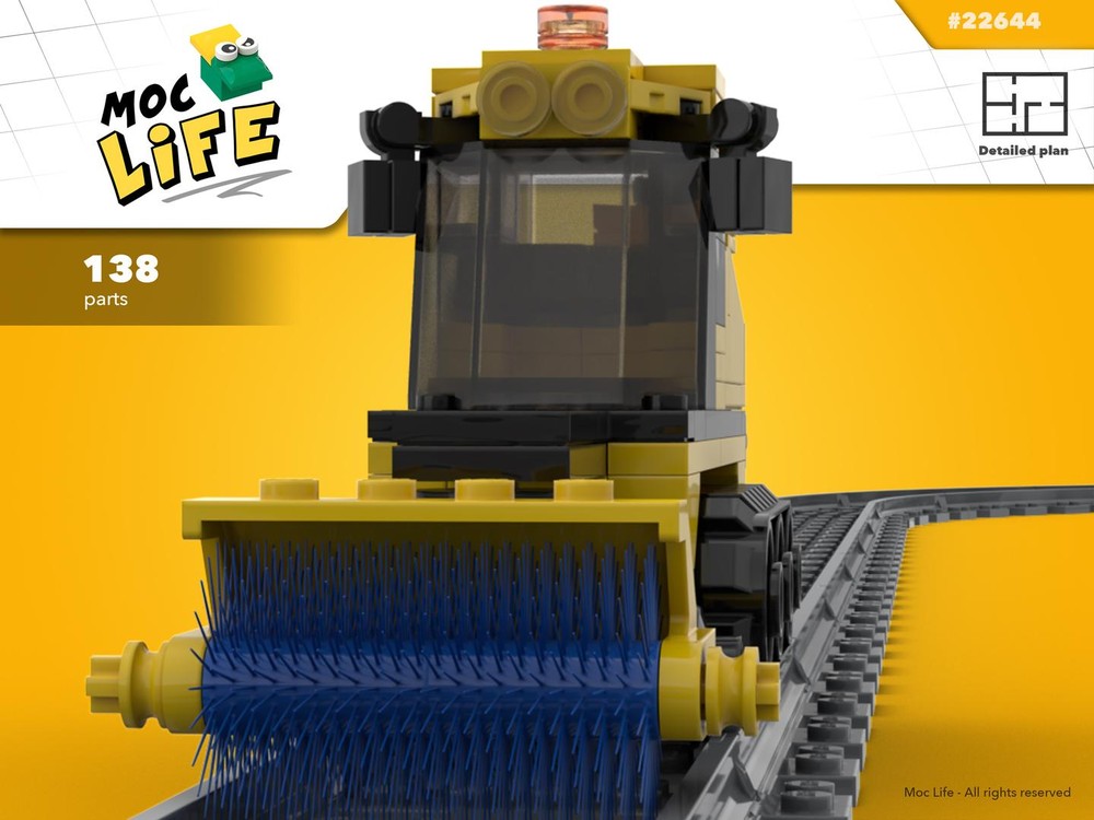 LEGO MOC Prinoth SW4S railroad cleaning broom by MocLife | Rebrickable ...