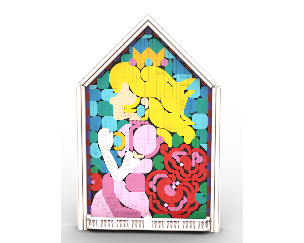 LEGO MOC Princess Peach Stained Glass Window Wall Art by ...