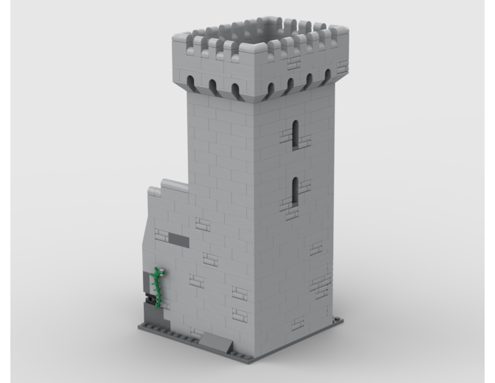 Lego Moc Tower Left Add On For Lion Castle Or Modules By Longsword Rebrickable Build With Lego