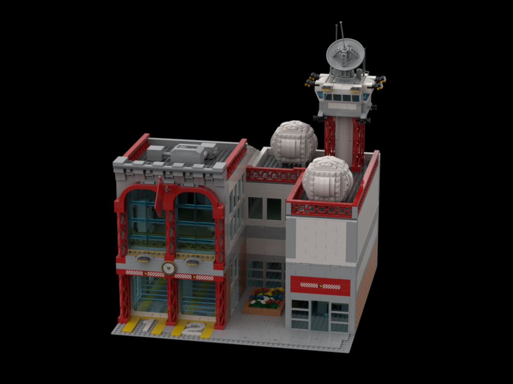 LEGO MOC Fire Station Modular by GB07 | Rebrickable - Build with LEGO