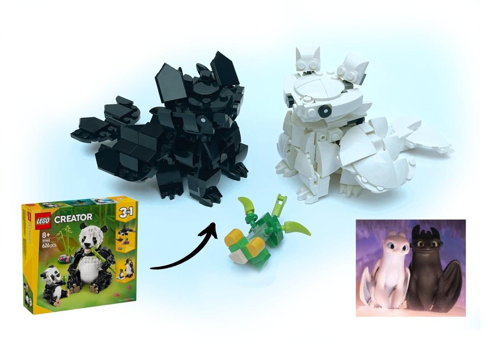 LEGO MOC How To Train Your Dragon - Night Fury/Light Fury - Panda ...