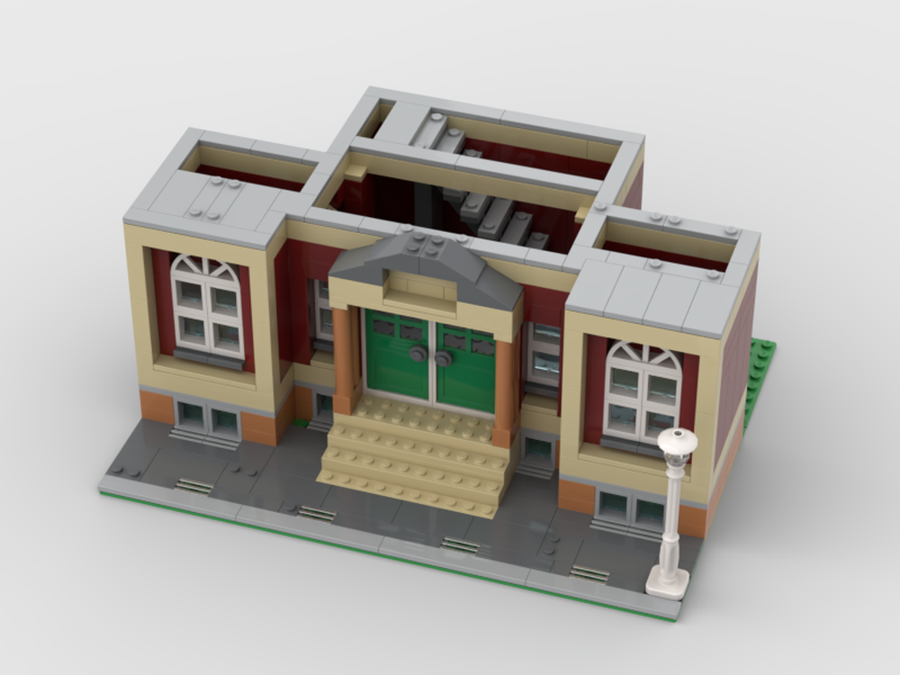 LEGO MOC Modular Town Hall by BrickAndBuildsI | Rebrickable - Build ...