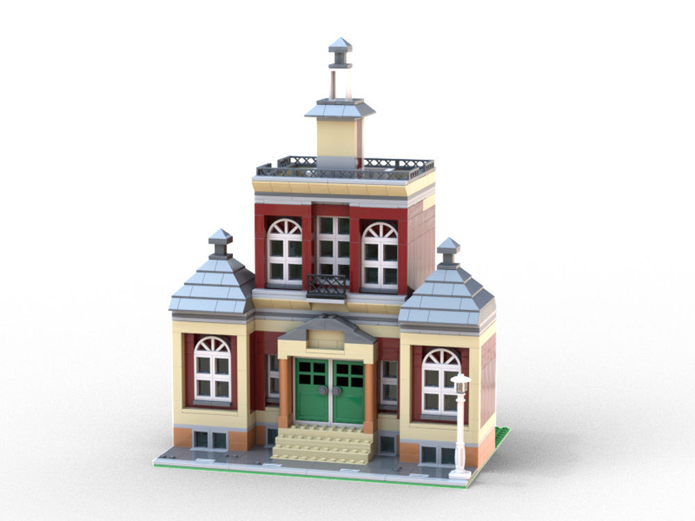LEGO MOC Modular Town Hall by BrickAndBuildsI | Rebrickable - Build ...