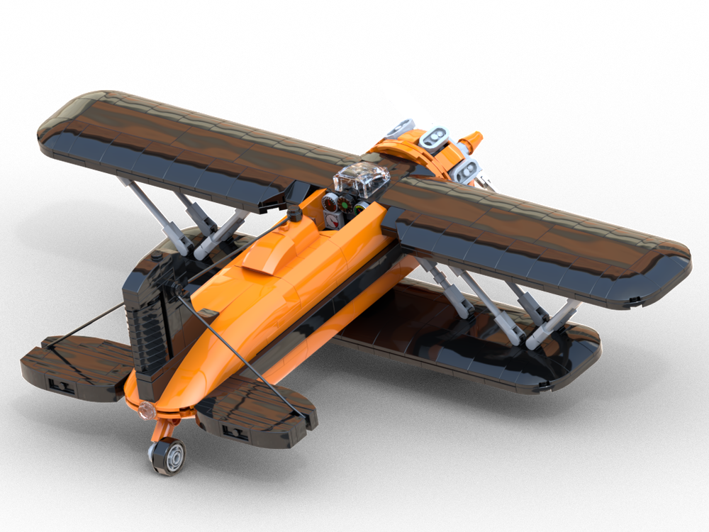 LEGO MOC 1930s Biplane black/orange by The_Rubberduck | Rebrickable ...