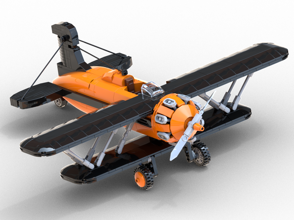 LEGO MOC 1930s Biplane black/orange by The_Rubberduck | Rebrickable ...
