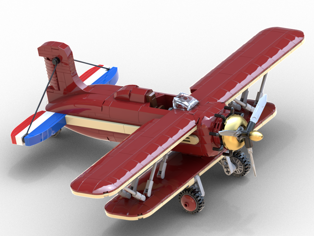 LEGO MOC Dark Red Biplane by The_Rubberduck | Rebrickable - Build with LEGO