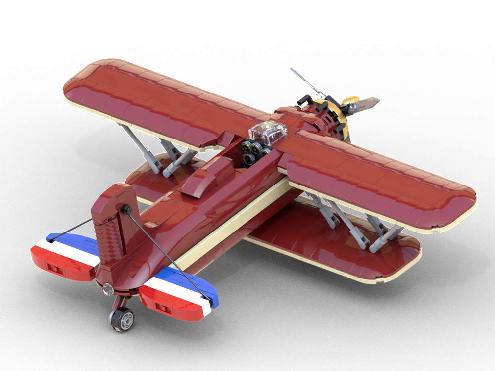 LEGO MOC Dark Red Biplane by The_Rubberduck | Rebrickable - Build with LEGO