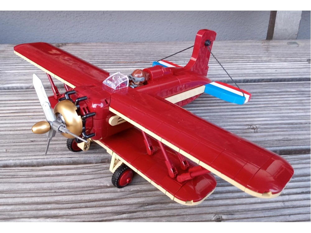 LEGO MOC Dark Red Biplane by The_Rubberduck | Rebrickable - Build with LEGO