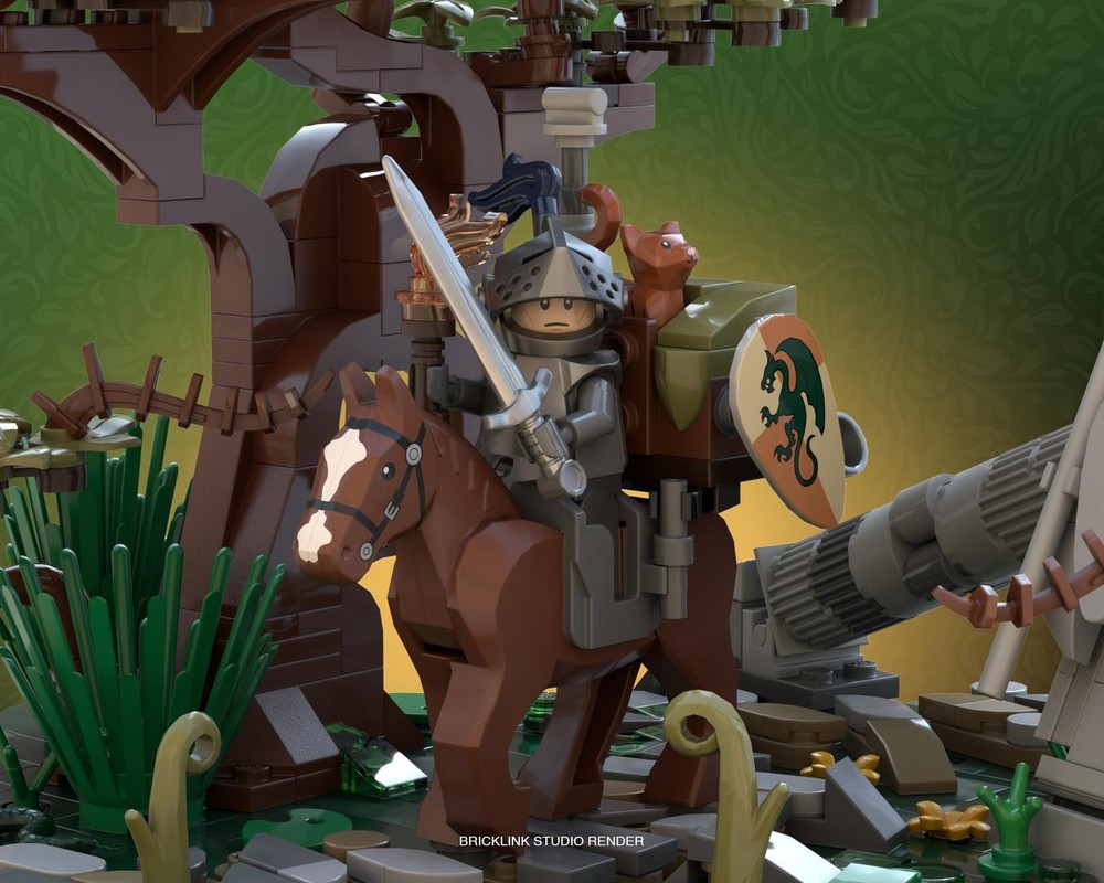 LEGO MOC THE KNIGHT AND THE KITTY IN SWAMP - MEDIEVAL MINI DIORAMA MOC ...