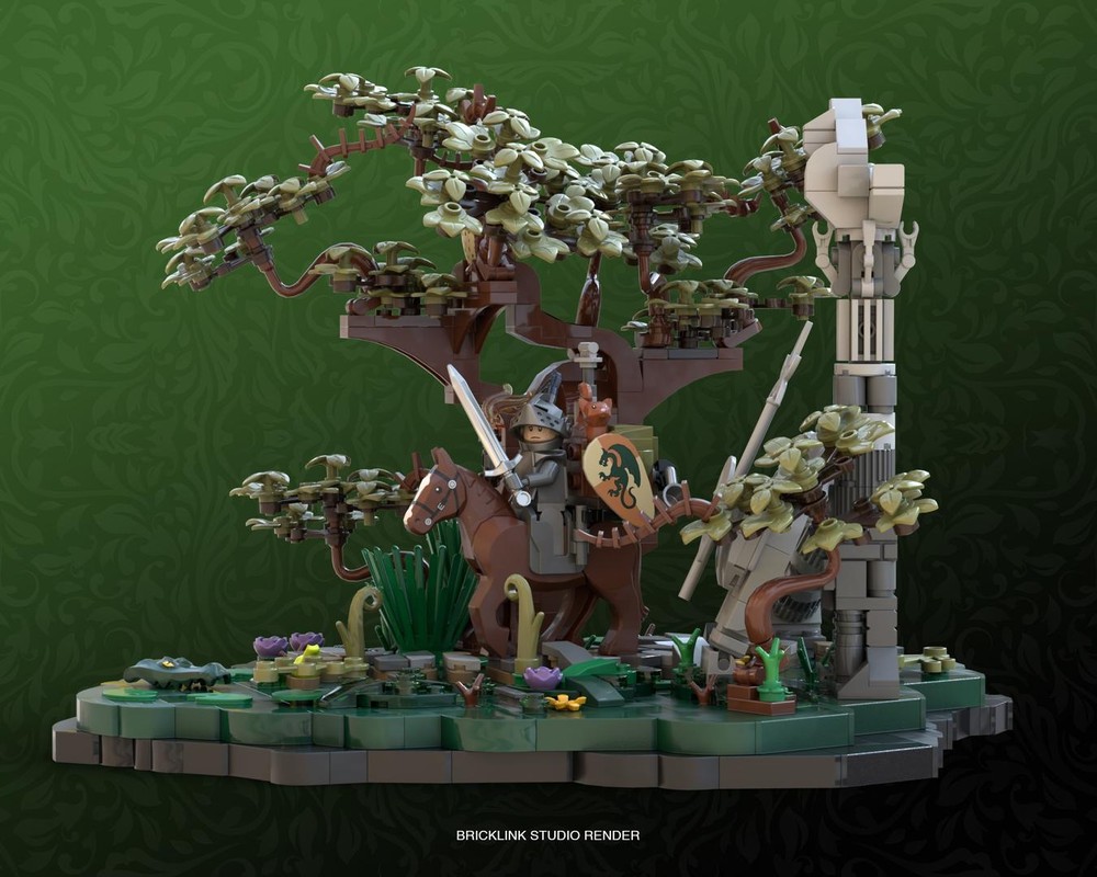 LEGO MOC THE KNIGHT AND THE KITTY IN SWAMP - MEDIEVAL MINI DIORAMA MOC ...