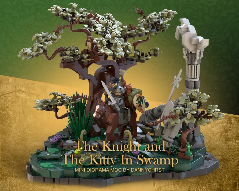LEGO MOC THE KNIGHT AND THE KITTY IN SWAMP - MEDIEVAL MINI DIORAMA MOC ...