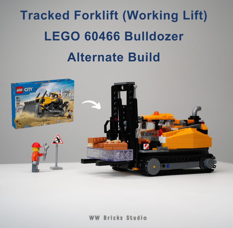 LEGO MOC Tracked Forklift (Working Lift) – LEGO City 60466 Bulldozer ...