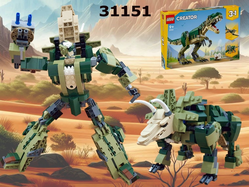 LEGO MOC Dinobot Slag / Transformer Dinosaur Triceratops using set ...