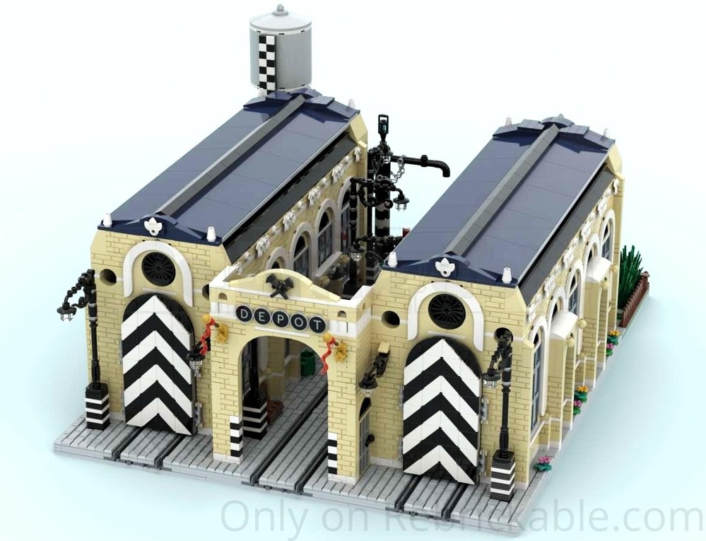LEGO MOC Railway Old Depot by Albox82 | Rebrickable - Build with LEGO