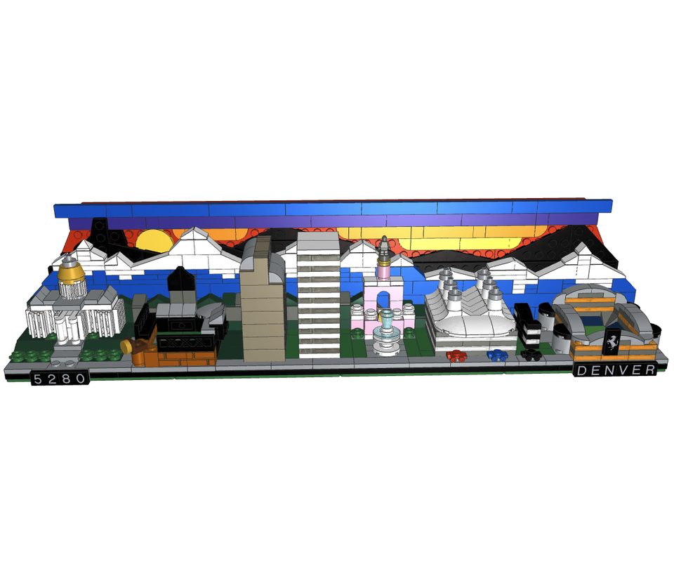 LEGO MOC Denver Skyline with sunset by Mylesian | Rebrickable - Build ...