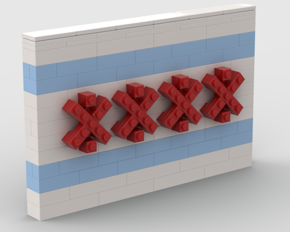 LEGO MOC Chicago Flag by HoboMan000 | Rebrickable - Build with LEGO