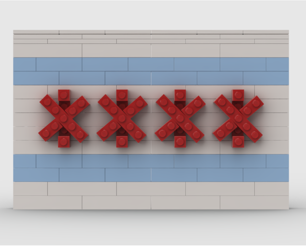 LEGO MOC Chicago Flag by HoboMan000 | Rebrickable - Build with LEGO