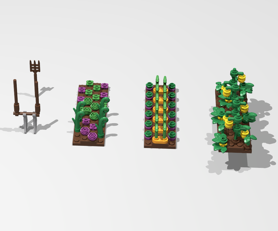 LEGO MOC Urban Farm Rows by Houseofpurl | Rebrickable - Build with LEGO