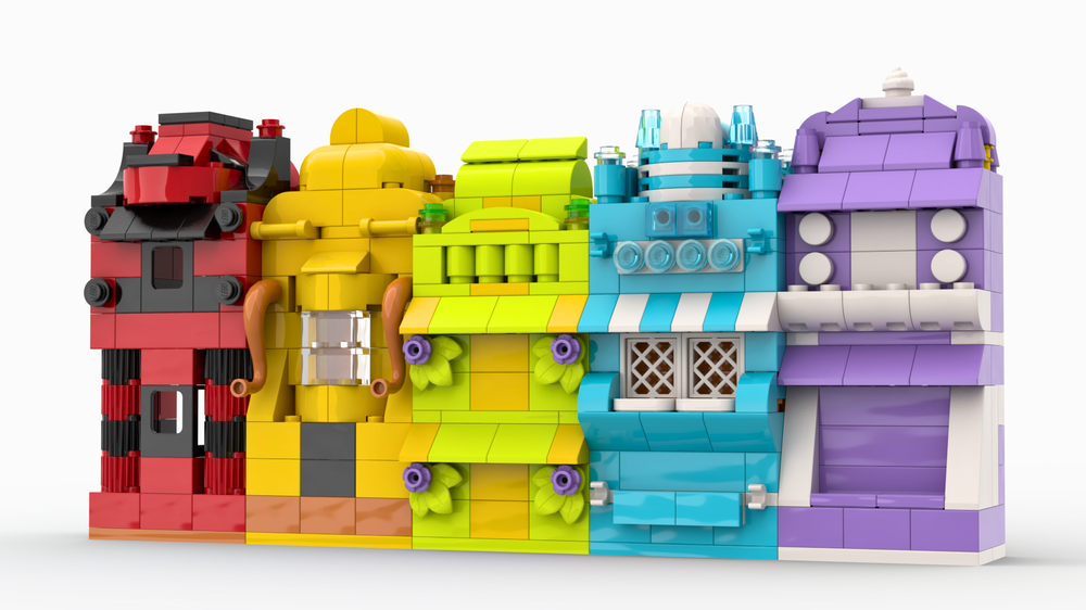 LEGO MOC-229240 11044 Rainbow houses by Lenarex | Rebrickable - Build ...