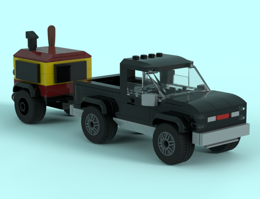 LEGO MOC Pick-up Truck and Pizza Smoker by BigTrainBricks | Rebrickable ...