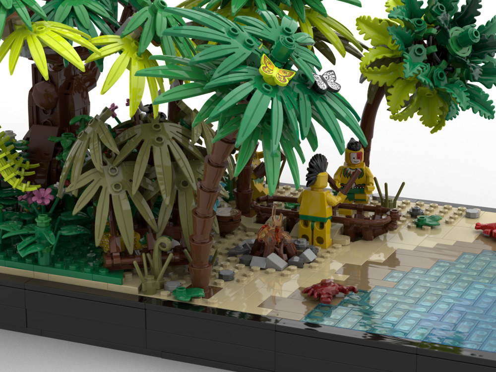 LEGO MOC Islanders outrigger canoe making by JollyRogers8441 ...