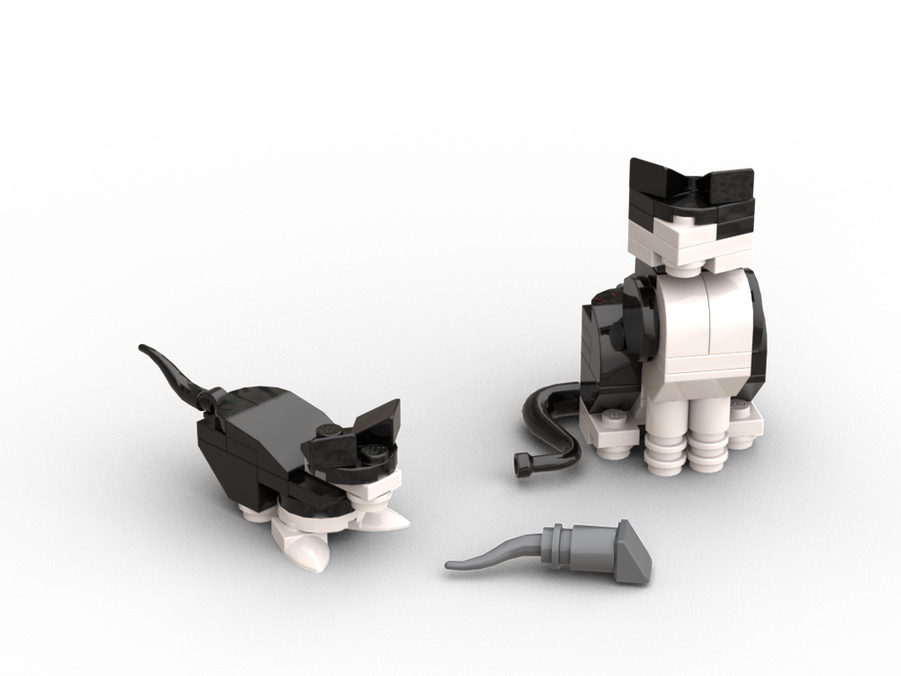 LEGO MOC Cat with kitten by Kostack | Rebrickable - Build with LEGO