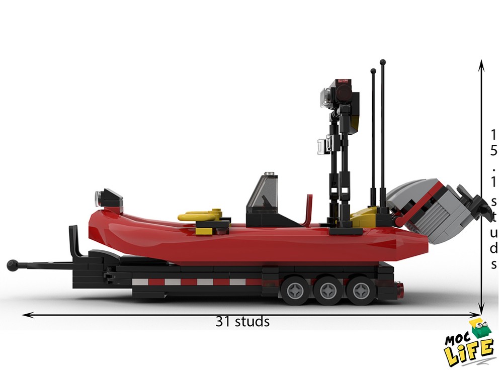 LEGO MOC-22968 Lifeguard boat with trailer by MocLife | Rebrickable ...