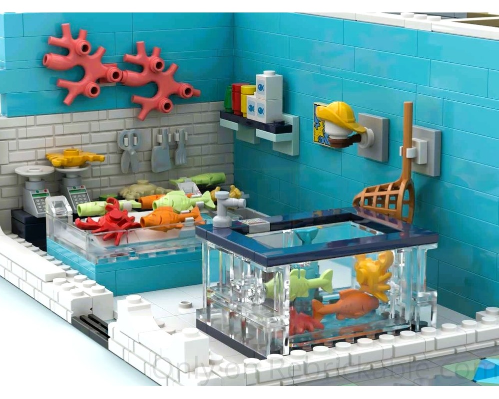 LEGO MOC Corner Fish Shop by Albox82 | Rebrickable - Build with LEGO