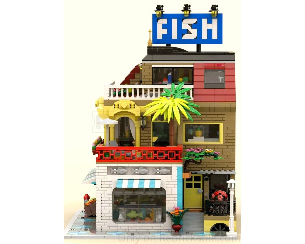 LEGO MOC Corner Fish Shop by Albox82 | Rebrickable - Build with LEGO