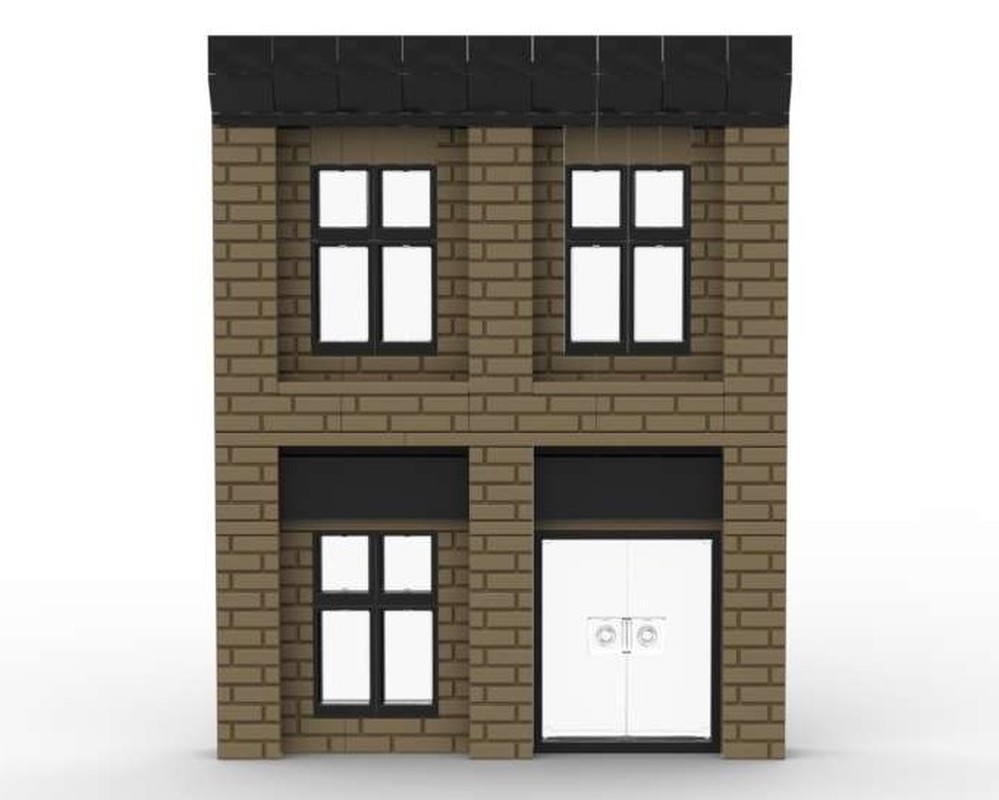 LEGO MOC Beige brick storefront facade by secondmessybrick | Rebrickable - Build with LEGO