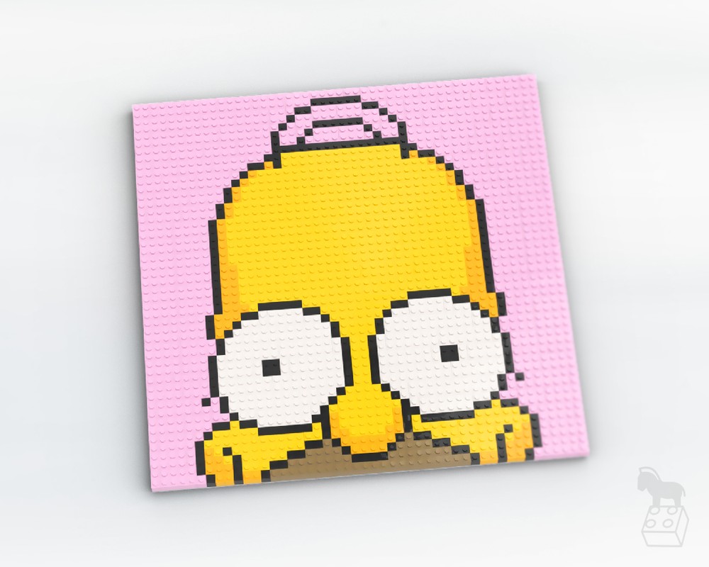Lego Moc The Simpsons Homer Simpson Brick Art Mosaic By Mkibs Rebrickable Build With Lego