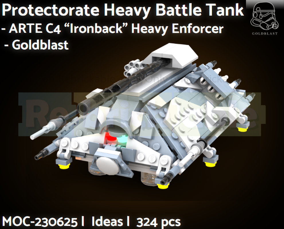 LEGO MOC Protectorate Heavy Battle Tank - ARTE C4 "Ironback" Heavy ...