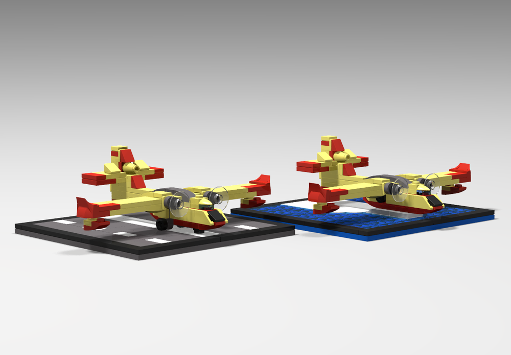 LEGO MOC MINI MOC SUPER SCOOPER CANADAIR CL-415 ( 2 Versions Terre/Mer ...