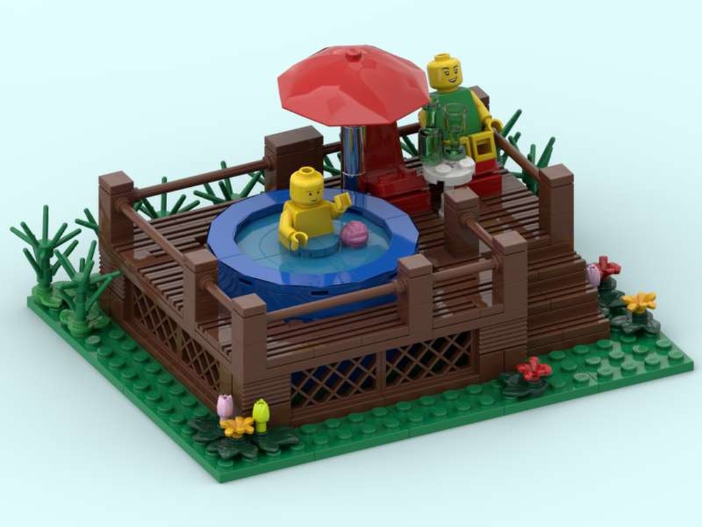 LEGO MOC-231298 nice little wooden pool deck for the garden / nettes ...