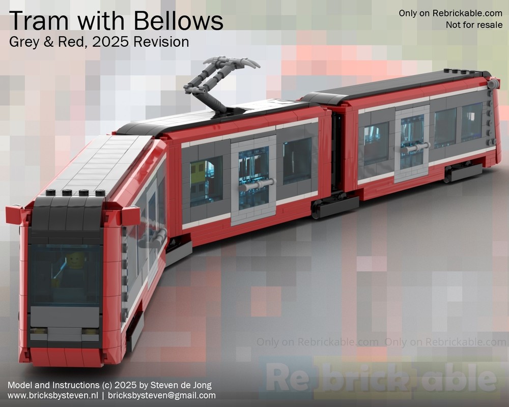 LEGO MOC Articulated Tram with Bellows (Minifig / City, Revision 08 ...