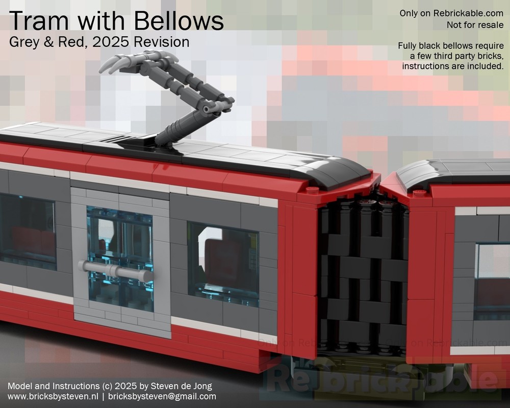 LEGO MOC Articulated Tram with Bellows (Minifig / City, Revision 08 ...