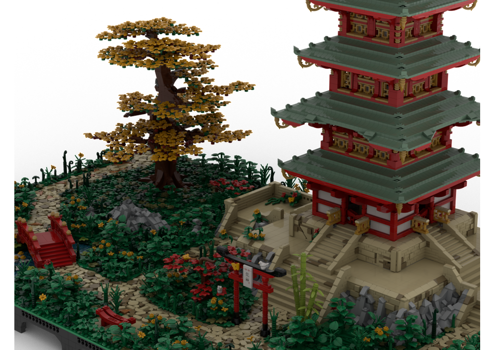 LEGO MOC Asian diorama with pagoda, bridge and tree by legolaus ...